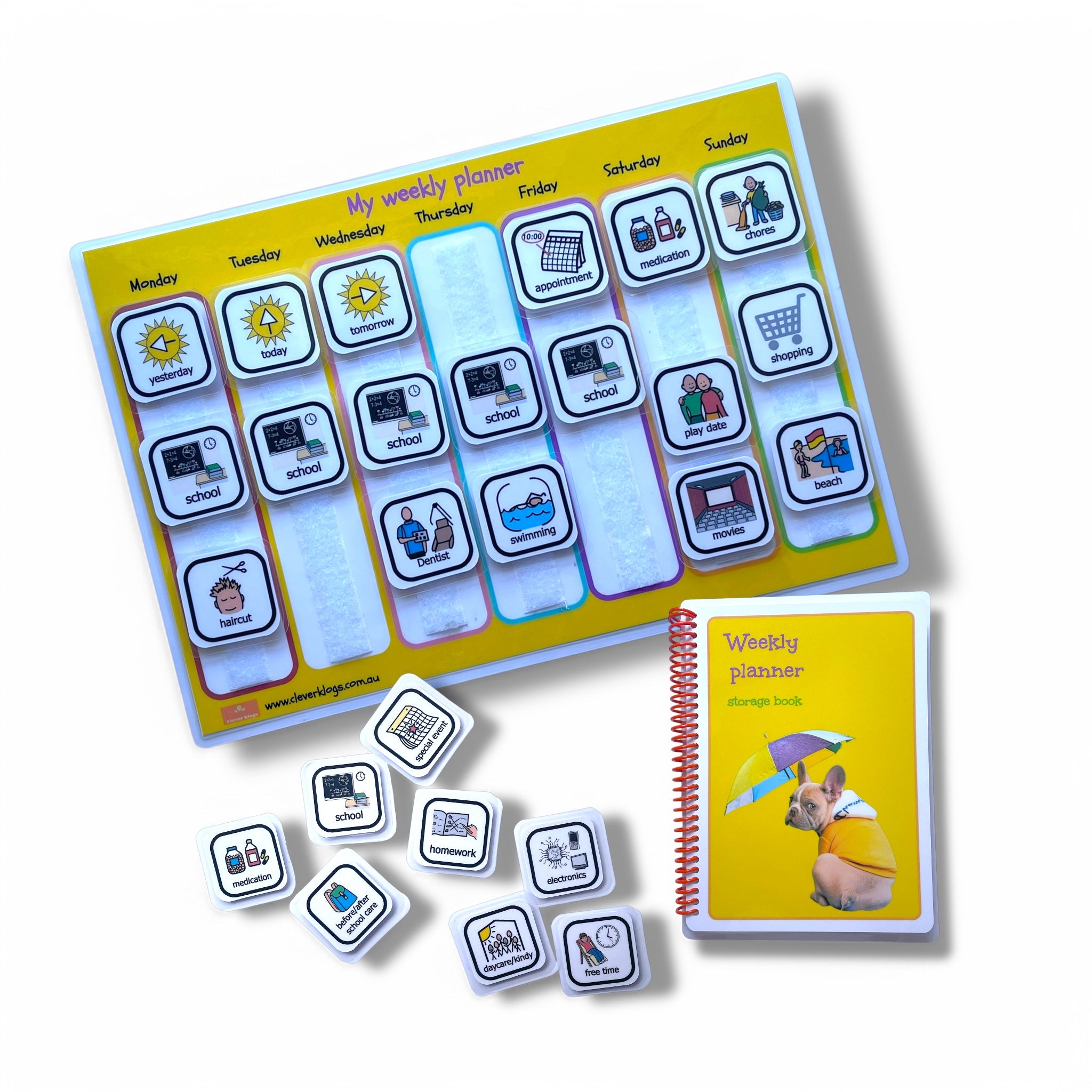 Weekly Visual Planner (Yellow) – Clever Klogs